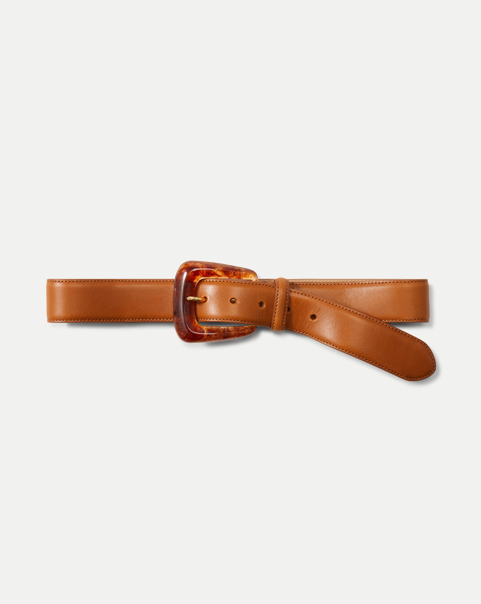 Arch Resin-Buckle Leather Belt in Hazelwood | Veronica Beard CA ...