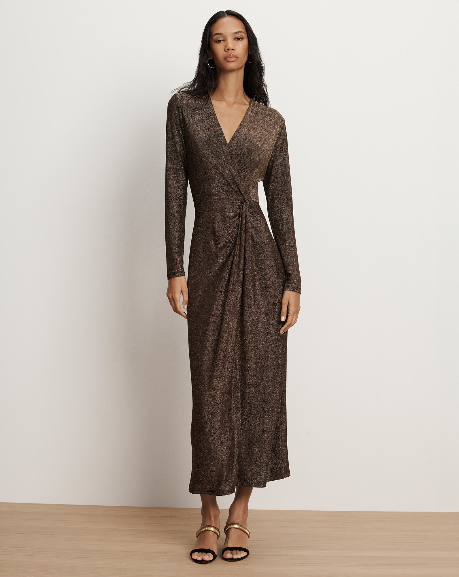 Neomie Metallic Midi Dress in Gold | Veronica Beard CA – Veronica Beard ...