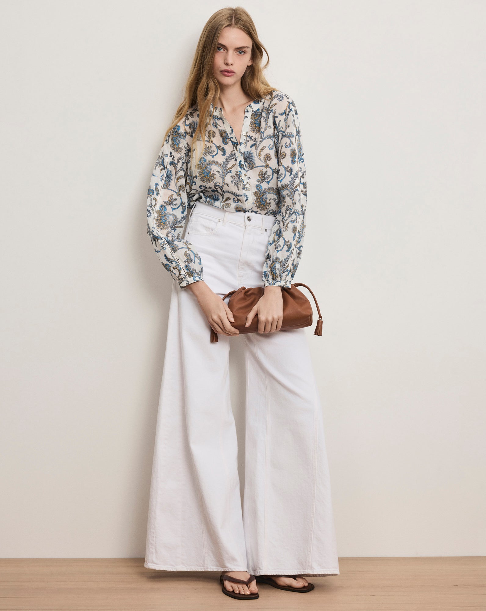 Vicki Extra-Wide-Leg Jean in White | Veronica Beard CA – Veronica Beard ...